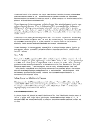 eastman kodak 3q 06mda | PDF