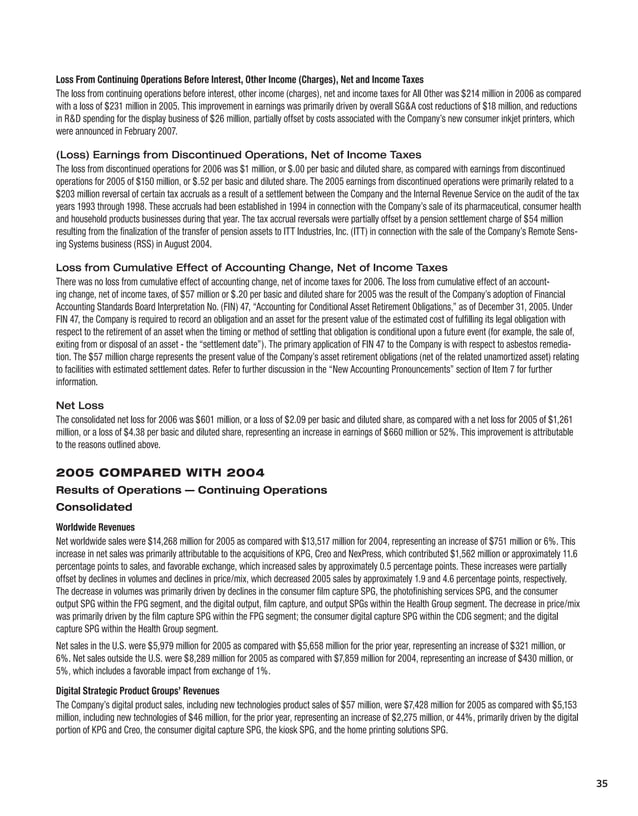 Kodak annual Report 06 | PDF