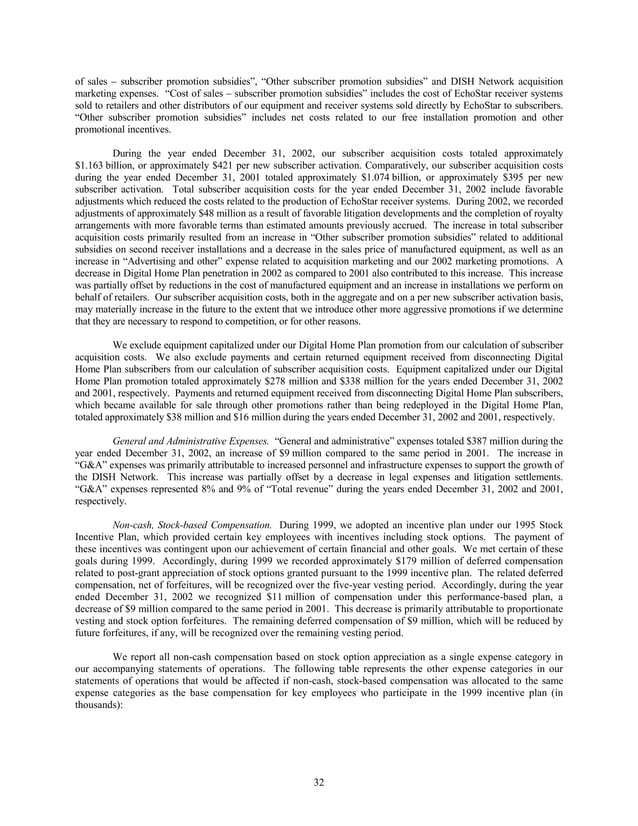 dish network annual reports 2002 | PDF | Business Accounting & Finance ...