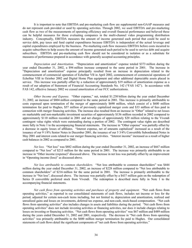 dish network annual reports 2002 | PDF | Business Accounting & Finance ...