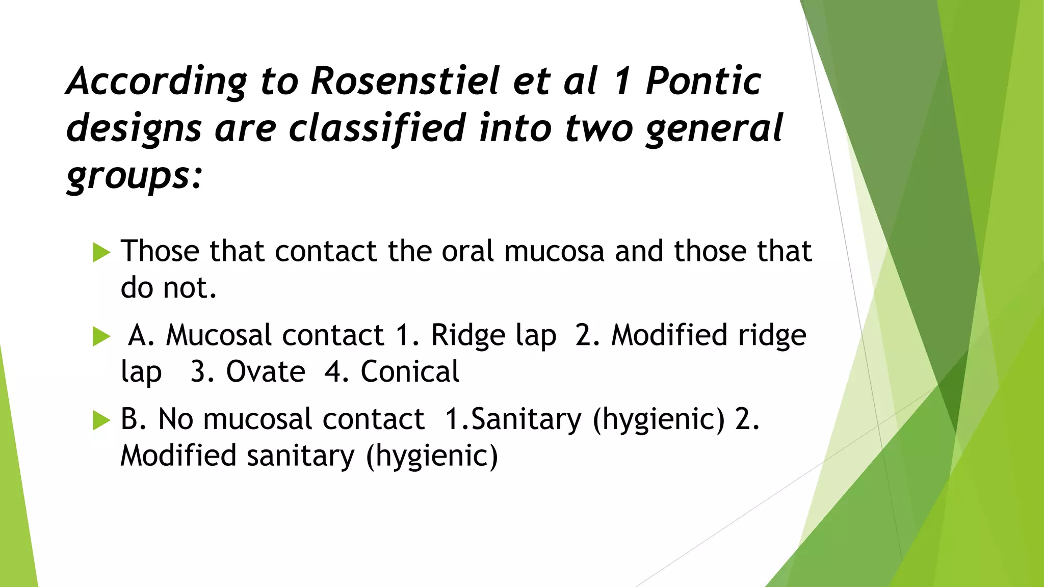 pontics in the prosthetic dentistry | PPTX