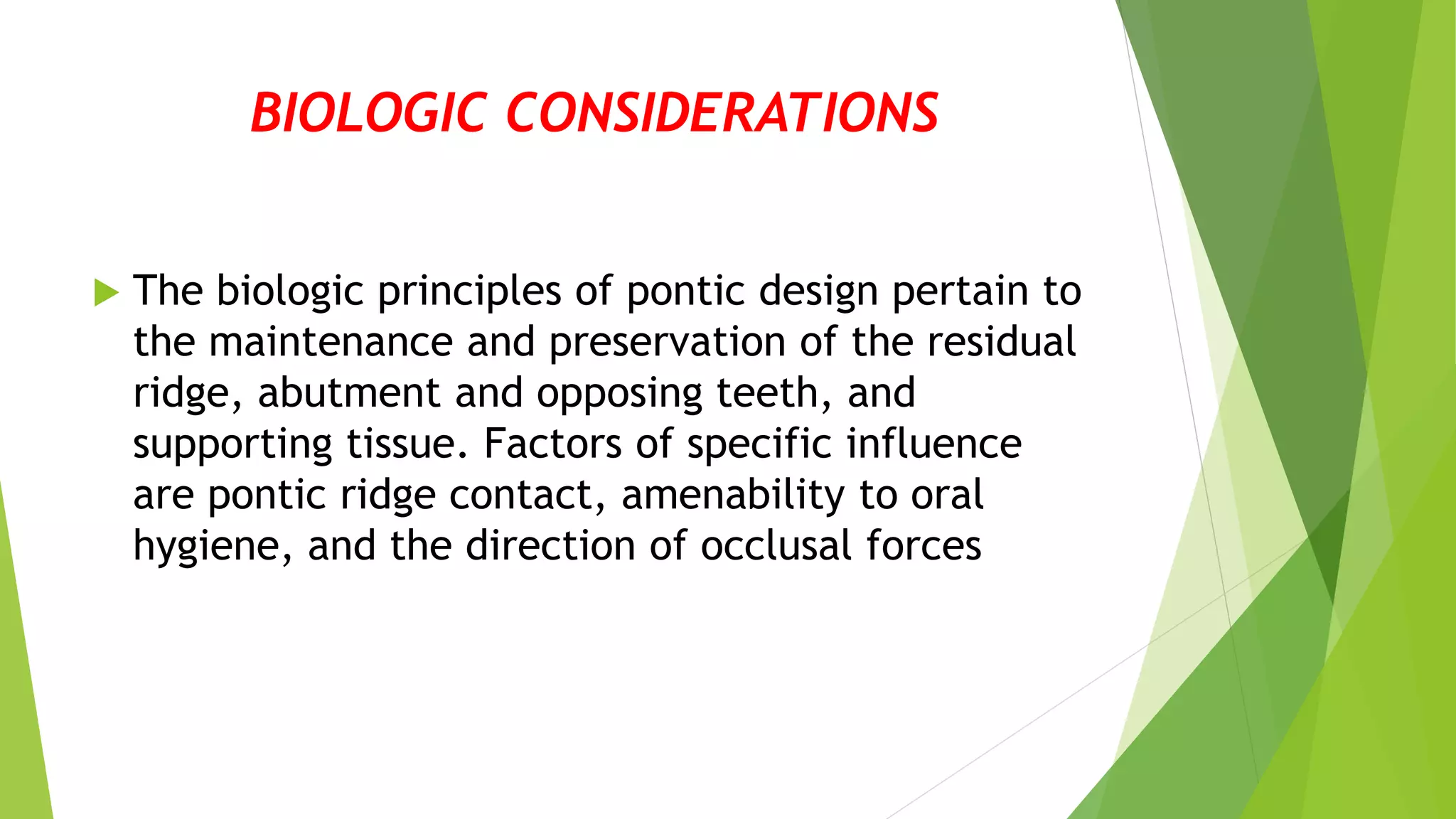 pontics in the prosthetic dentistry | PPTX