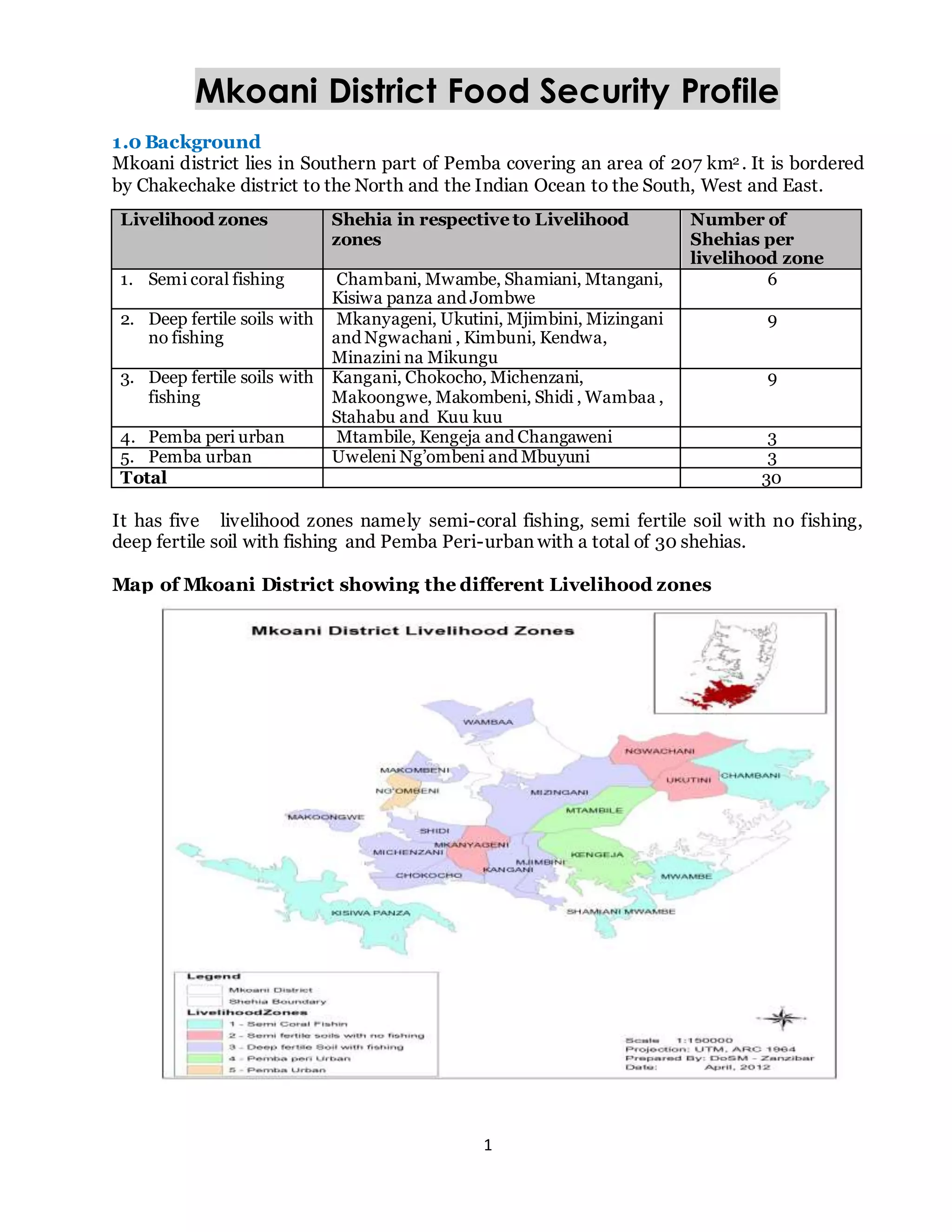 Mkoani district Profile | PDF