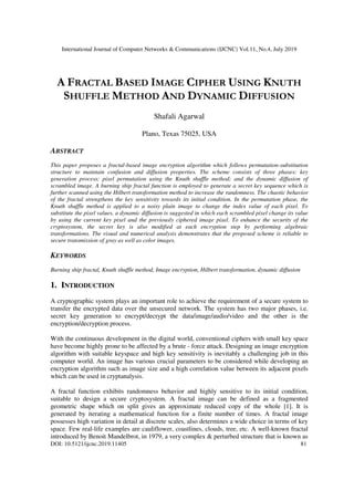 A FRACTAL BASED IMAGE CIPHER USING KNUTH SHUFFLE METHOD AND DYNAMIC ...