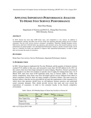 Applying Important-Performance Analysis to Home Stay Service ...