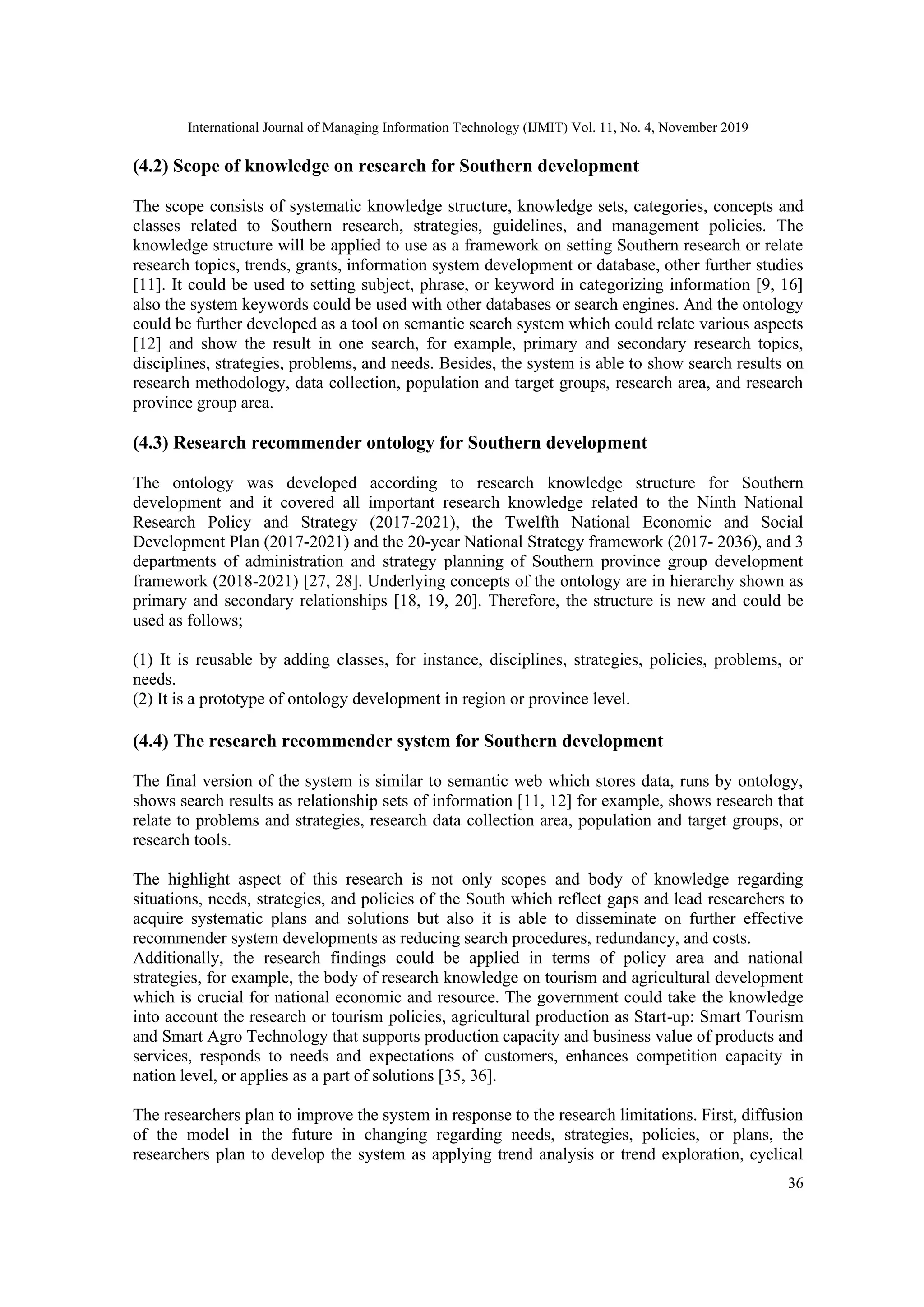 THE DEVELOPMENT OF RESEARCH RECOMMENDATION SYSTEM FOR SOUTHERN THAILAND ...