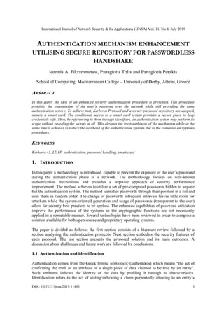 AUTHENTICATION MECHANISM ENHANCEMENT UTILISING SECURE REPOSITORY FOR ...