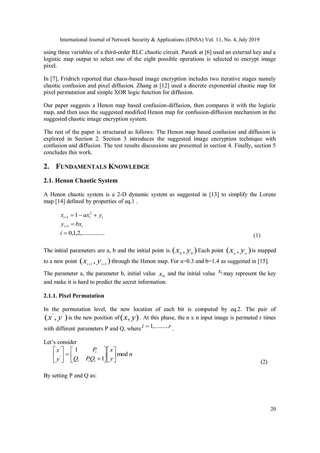 A Chaotic Confusion Diffusion Image Encryption Based On Henon Map Pdf 