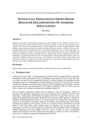 SYSTEM CALL DEPENDENCE GRAPH BASED BEHAVIOR DECOMPOSITION OF ANDROID APPLICATIONS | PDF