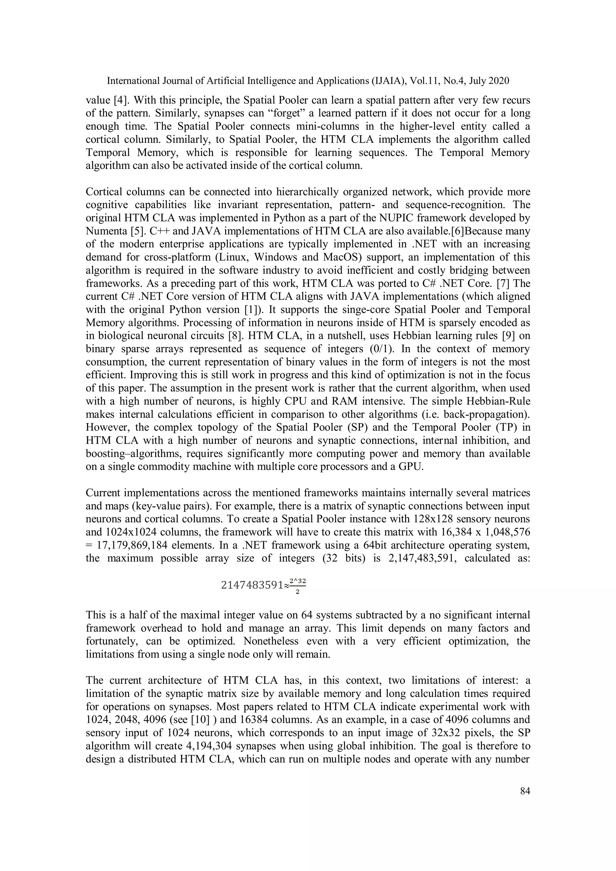 SCALING THE HTM SPATIAL POOLER | PDF | Programming Languages | Computing