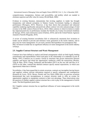 Procurement Performance Practices and Waste Management in Textile Manufacturing Firms in Nairobi ...