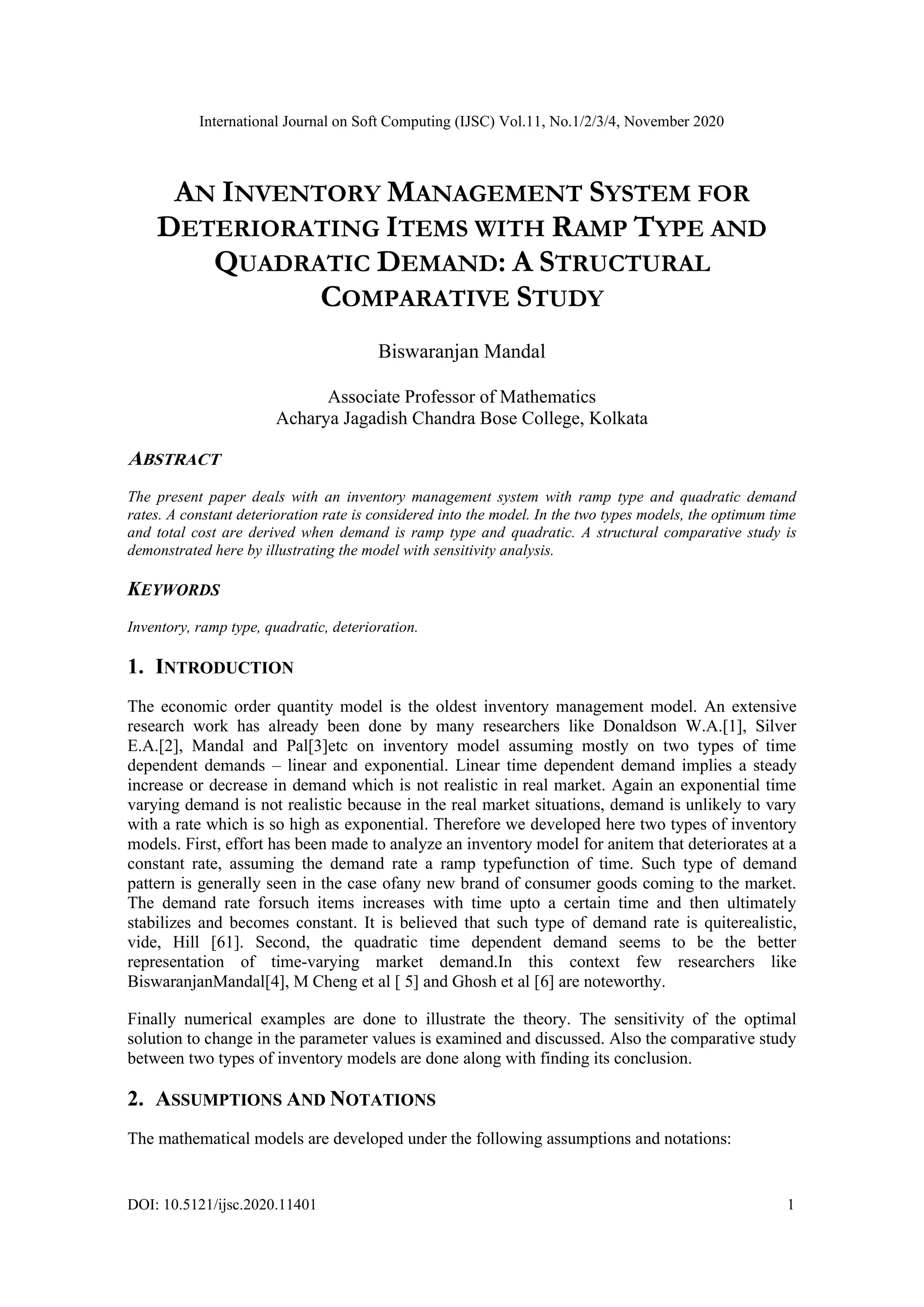 An Inventory Management System for Deteriorating Items with Ramp Type ...