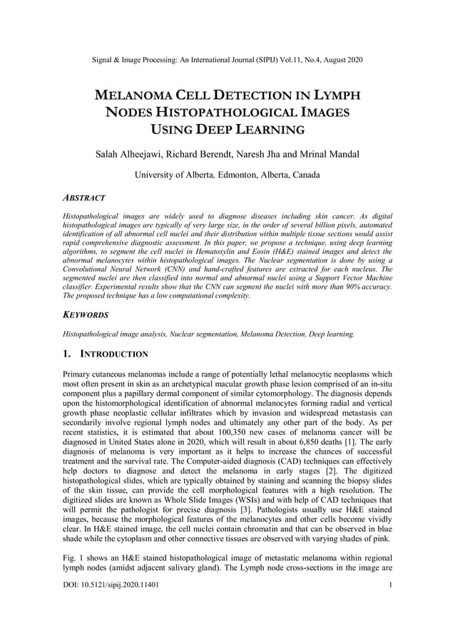 Melanoma Cell Detection in Lymph Nodes Histopathological Images using ...