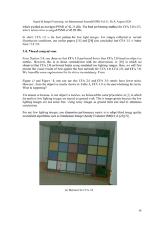 Demosaicing of Real Low Lighting Images using CFA 3.0 | PDF