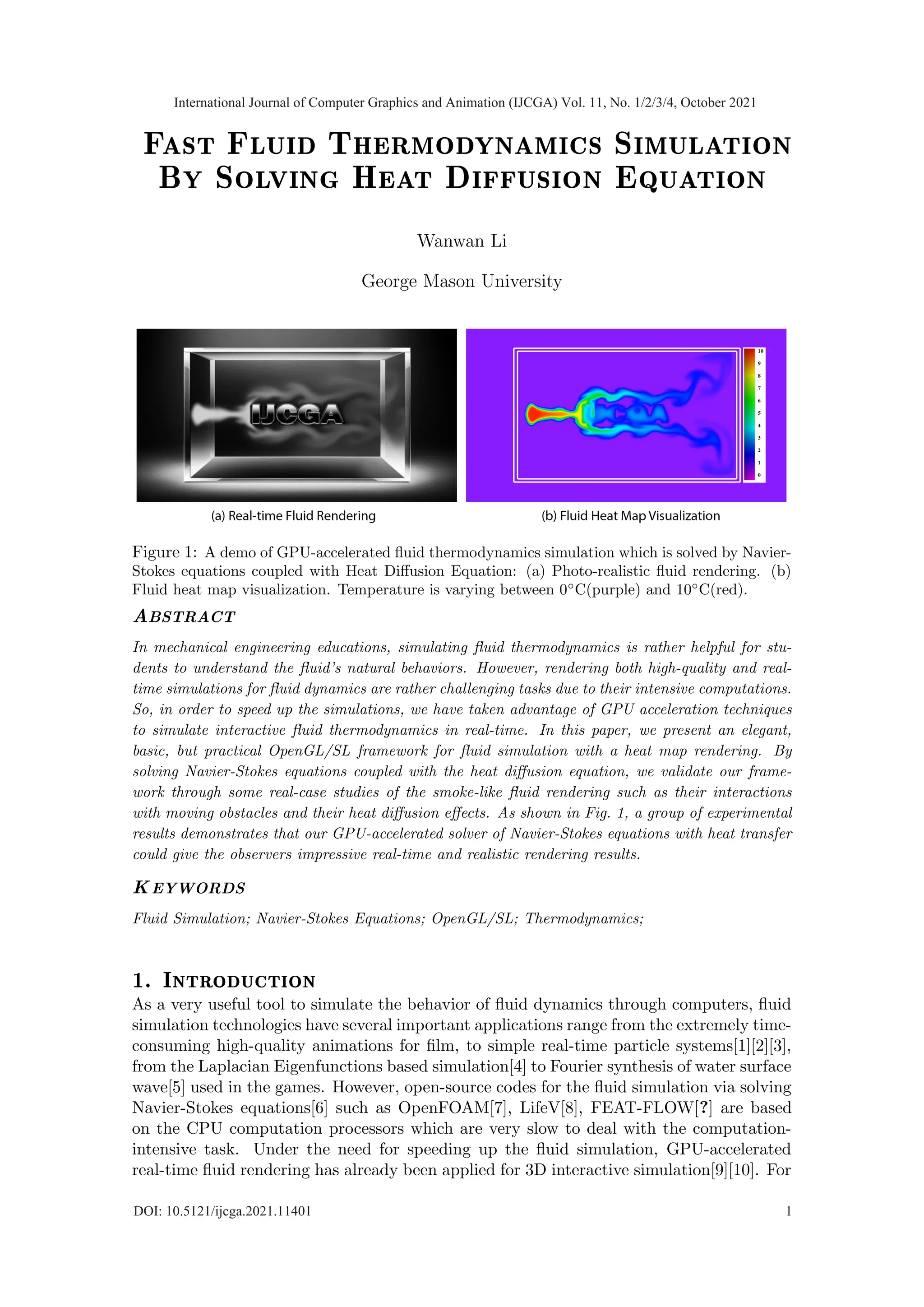 Fast Fluid Thermodynamics Simulation by Solving Heat Diffusion Equation | PDF