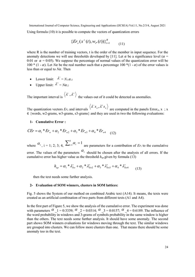 Anomaly Detection In Arabic Texts Using Ngrams And Self Organizing Maps Pdf