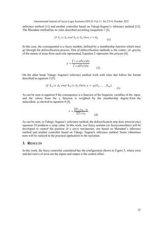 Fuzzy Control of a Servomechanism: Practical Approach using Mamdani and Takagi- Sugeno ...