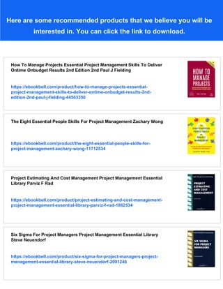Essential Project Management Skills Kerry R Wills | PDF