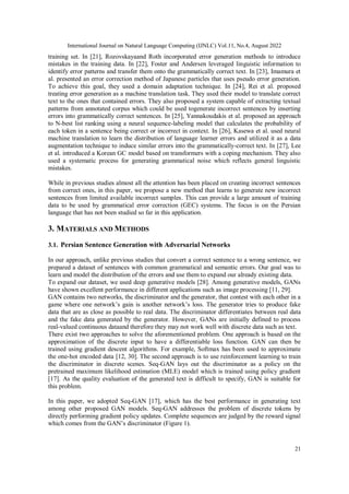 ADVERSARIAL GRAMMATICAL ERROR GENERATION: APPLICATION TO PERSIAN ...