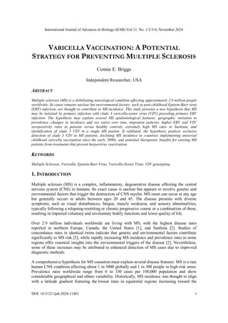 VARICELLA VACCINATION: A POTENTIAL STRATEGY FOR PREVENTING MULTIPLE ...