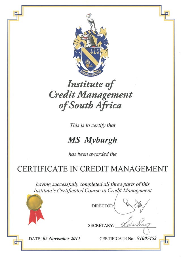 Credit Management Certificate 3 Years | PDF