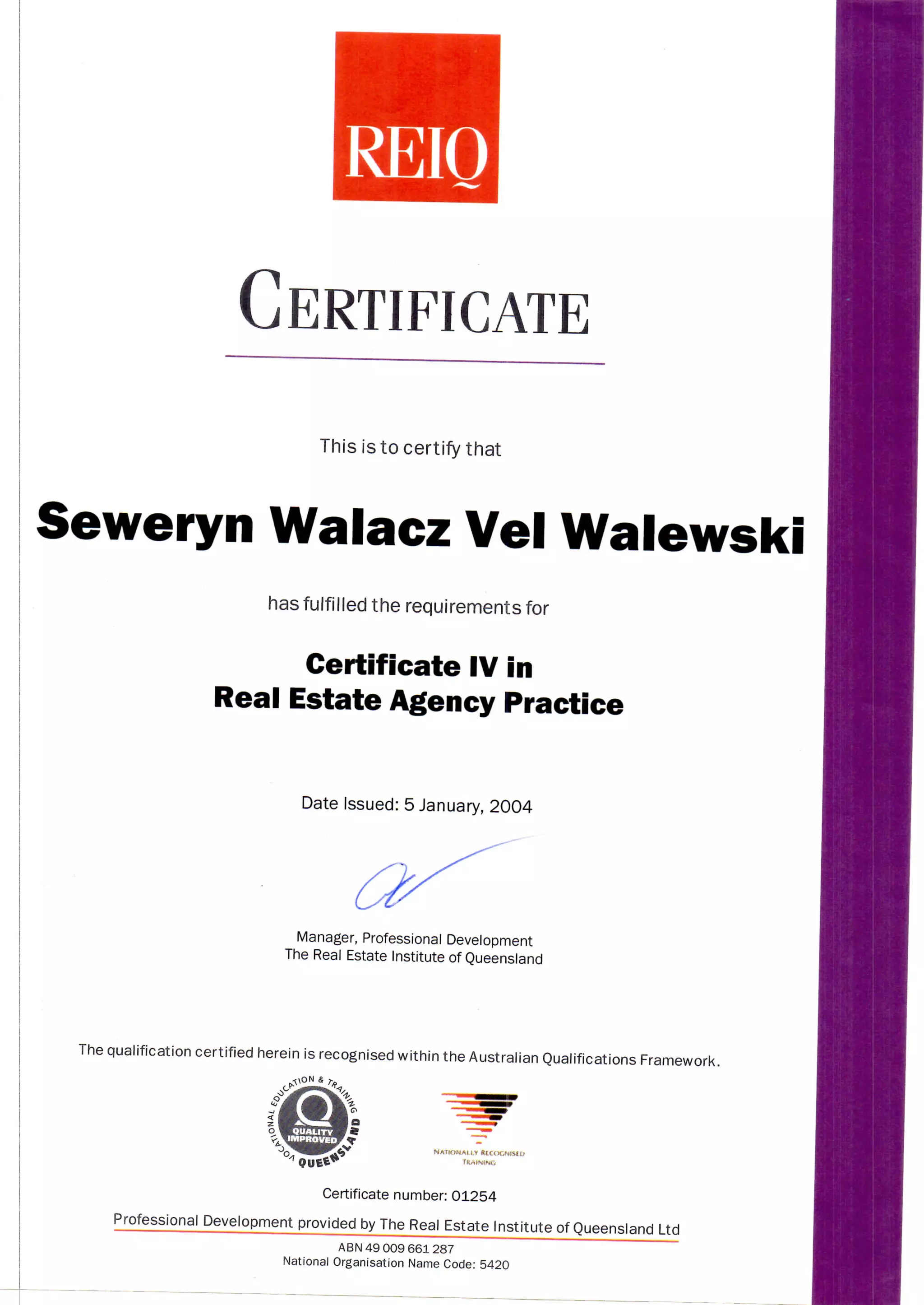 Real Estate cerficate | PDF