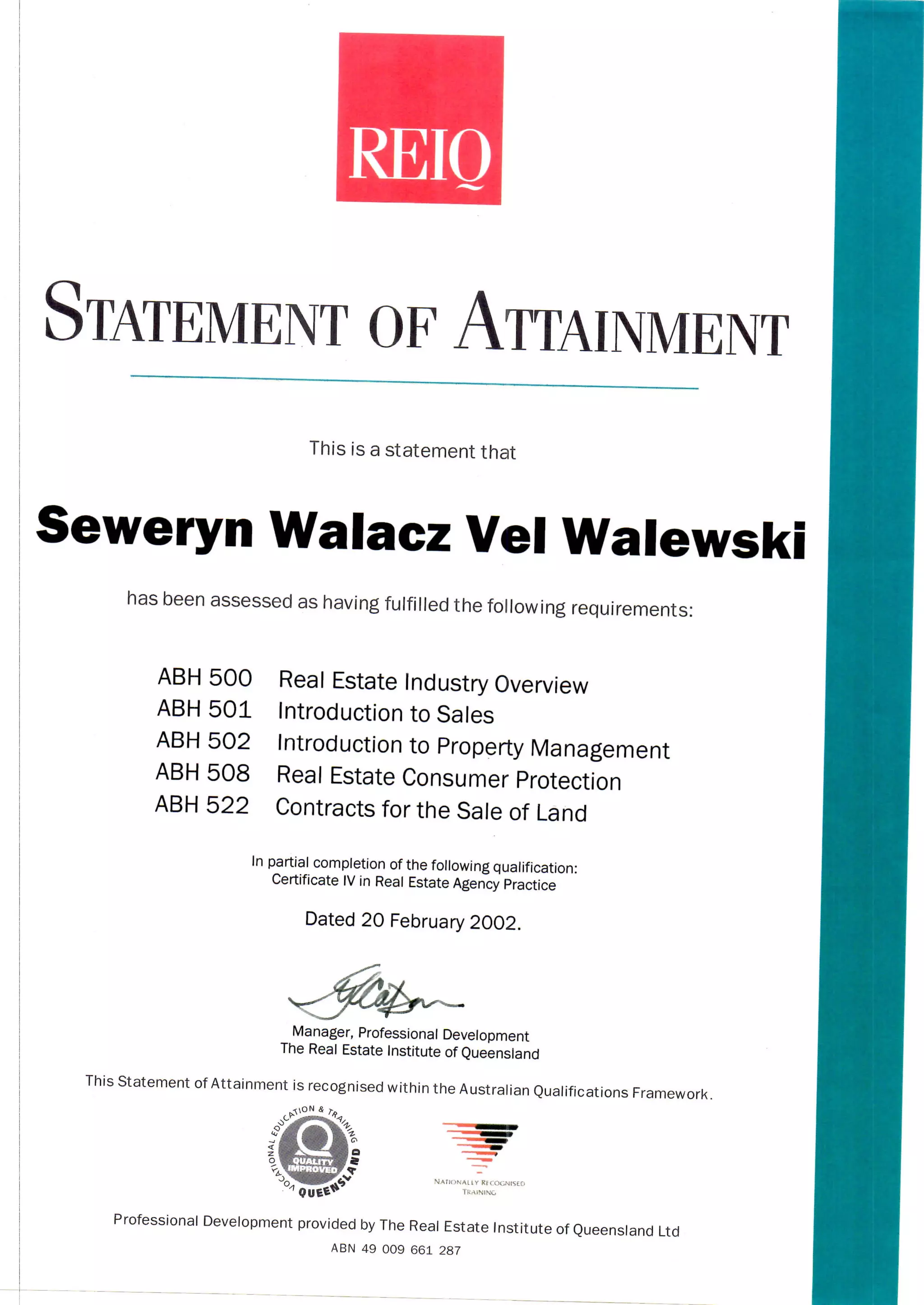 Real Estate cerficate | PDF