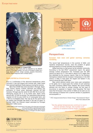 Impact of summer 2003 heat wave in Europe | PDF | Weather | Science