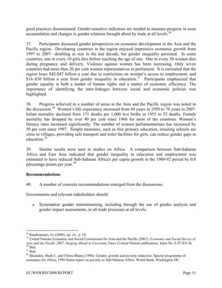 2009 World Survey on the Role of Women in Development | PDF