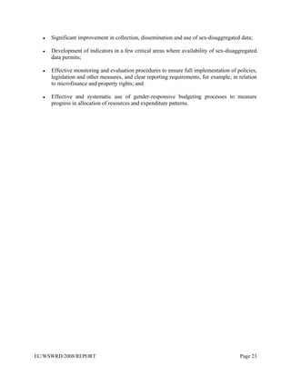 2009 World Survey on the Role of Women in Development | PDF