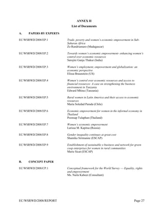 2009 World Survey on the Role of Women in Development | PDF