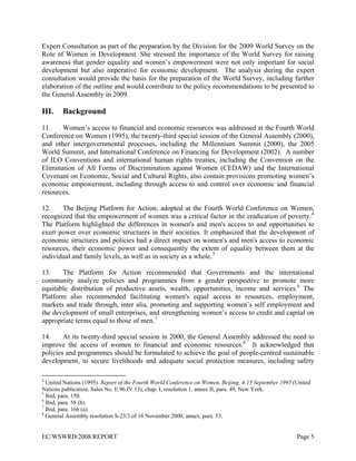 2009 World Survey on the Role of Women in Development | PDF