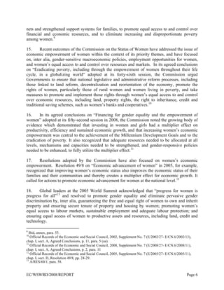 2009 World Survey on the Role of Women in Development | PDF