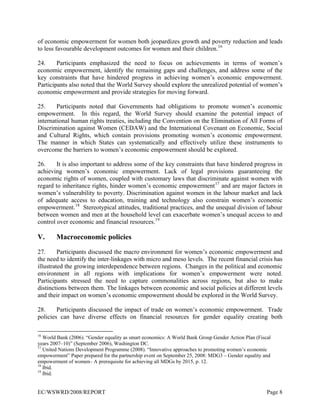 2009 World Survey on the Role of Women in Development | PDF