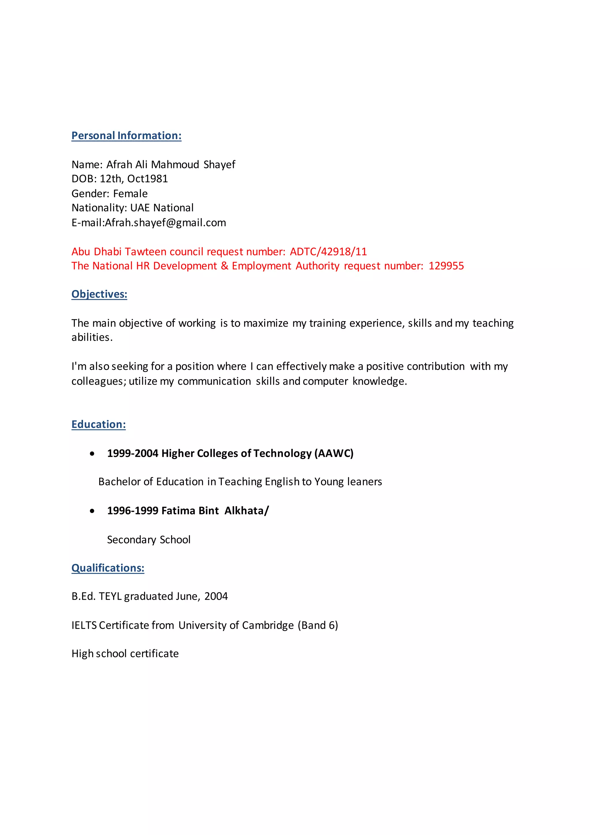 CV - Afarah Shayef_16-17 - Copy | DOCX