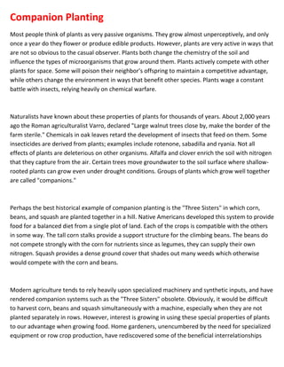 Companion Planting - Rhode Island University | PDF