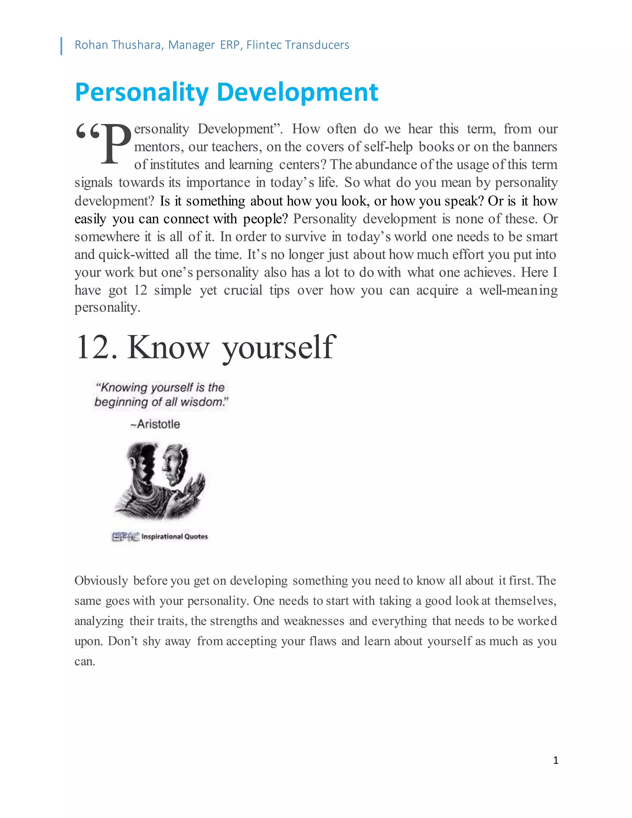 Personality Development | DOCX | Parenting Children Aged 4-11 | Parenting