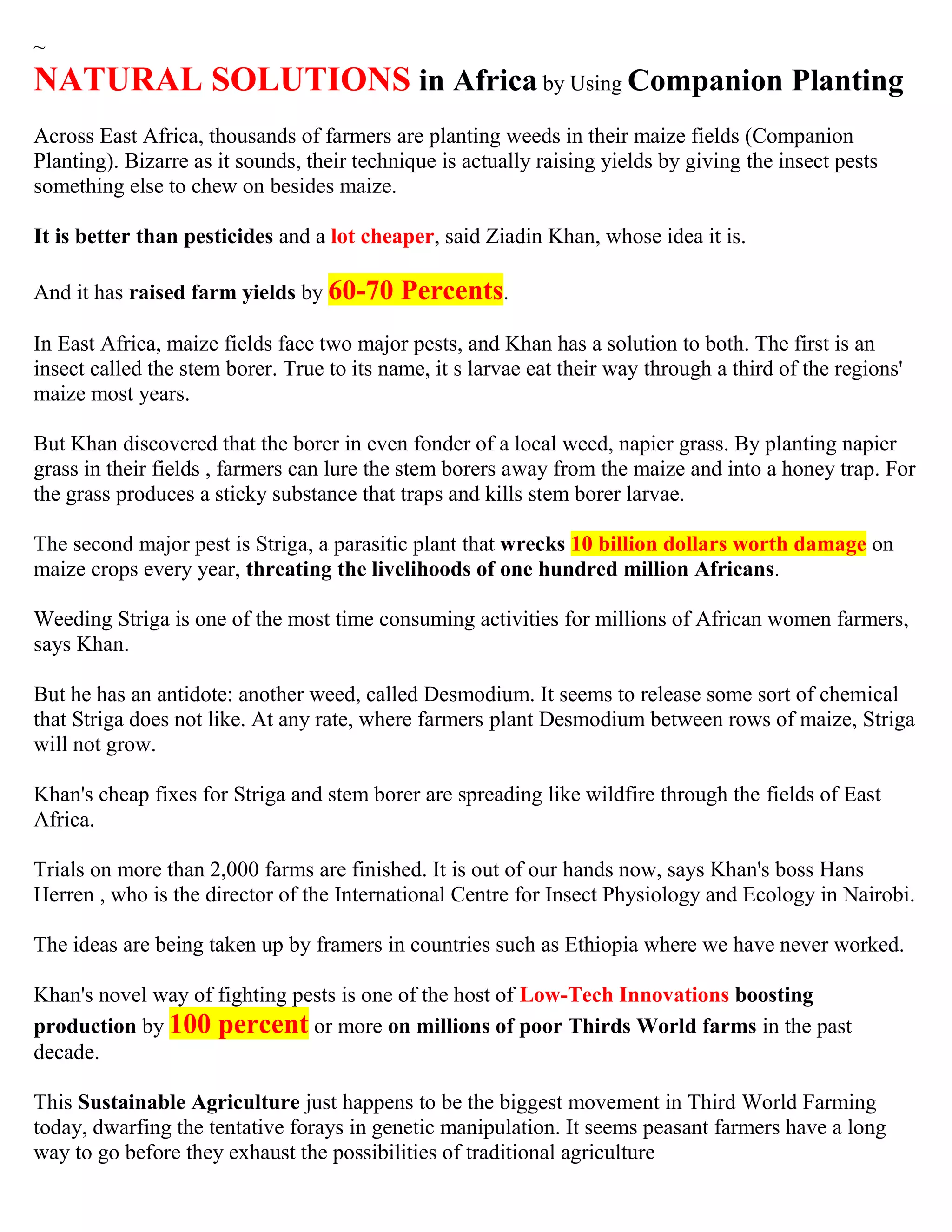 Companion Plants for Better Yields | PDF