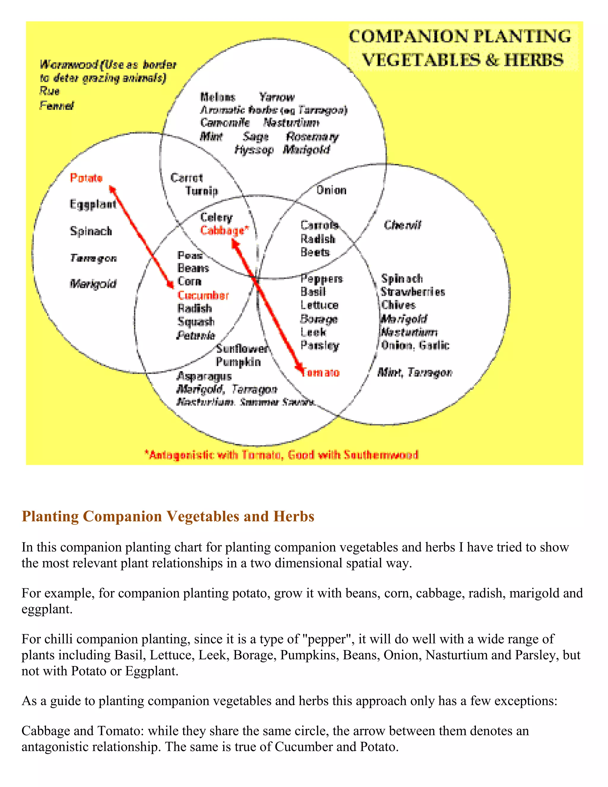 Guide and Charts On Planting Companion Vegetables and Herbs, and Fruit ...