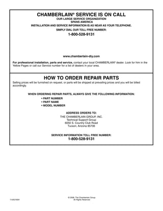 Chamberlain Garage Door Opener Manual | PDF