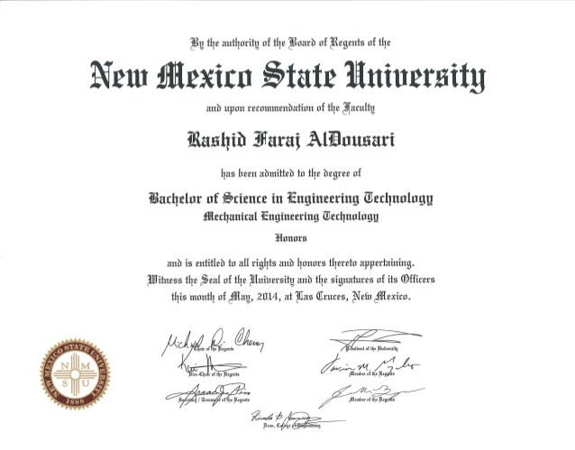 Bachelor Certificate