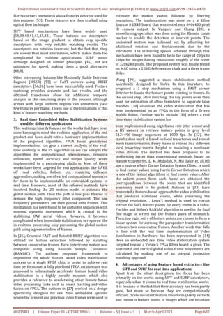 Embedded Implementations of Real Time Video Stabilization Mechanisms A Comprehensive Review ...
