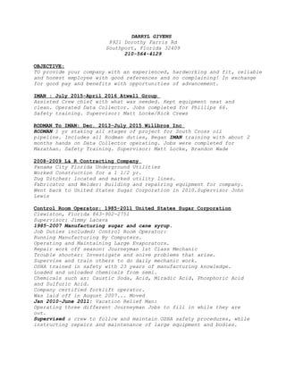 Darryl Givens Resume 2016 | PDF