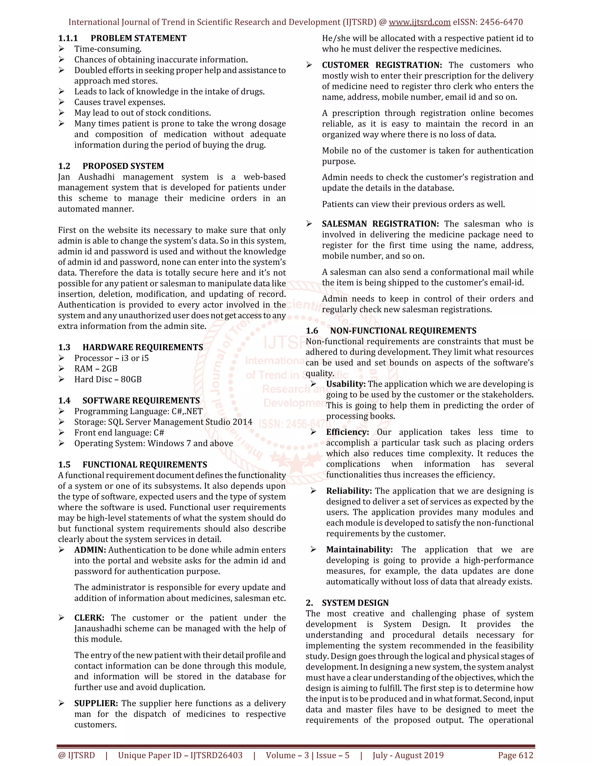 Janaushadhi Database Management System | PDF