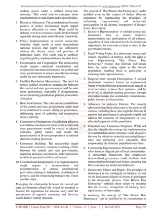 One Bharat, One Democracy Fostering Unity Amidst Diversity | PDF