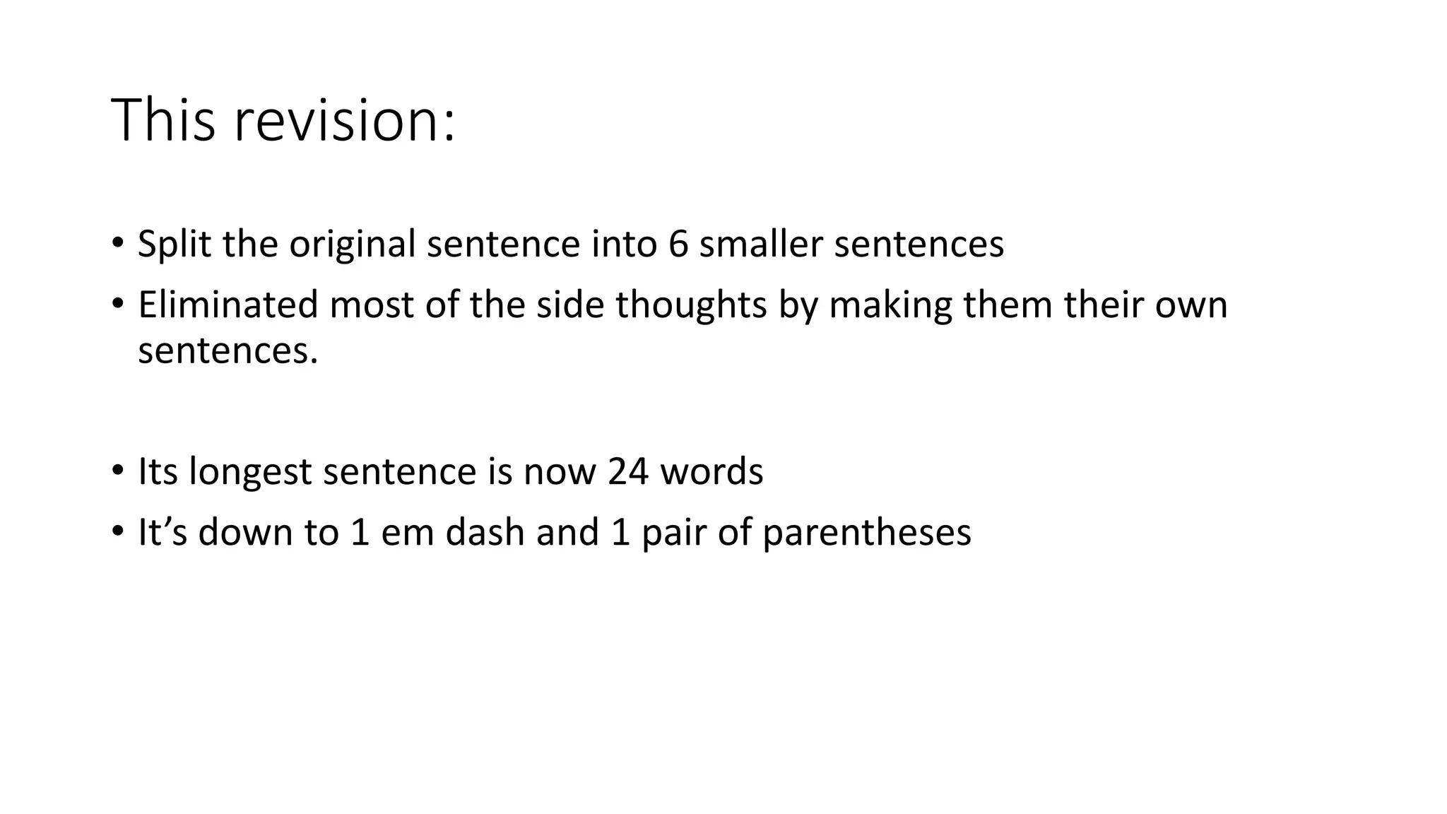 Overly long sentences | PPT
