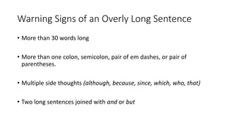 Overly long sentences | PPT