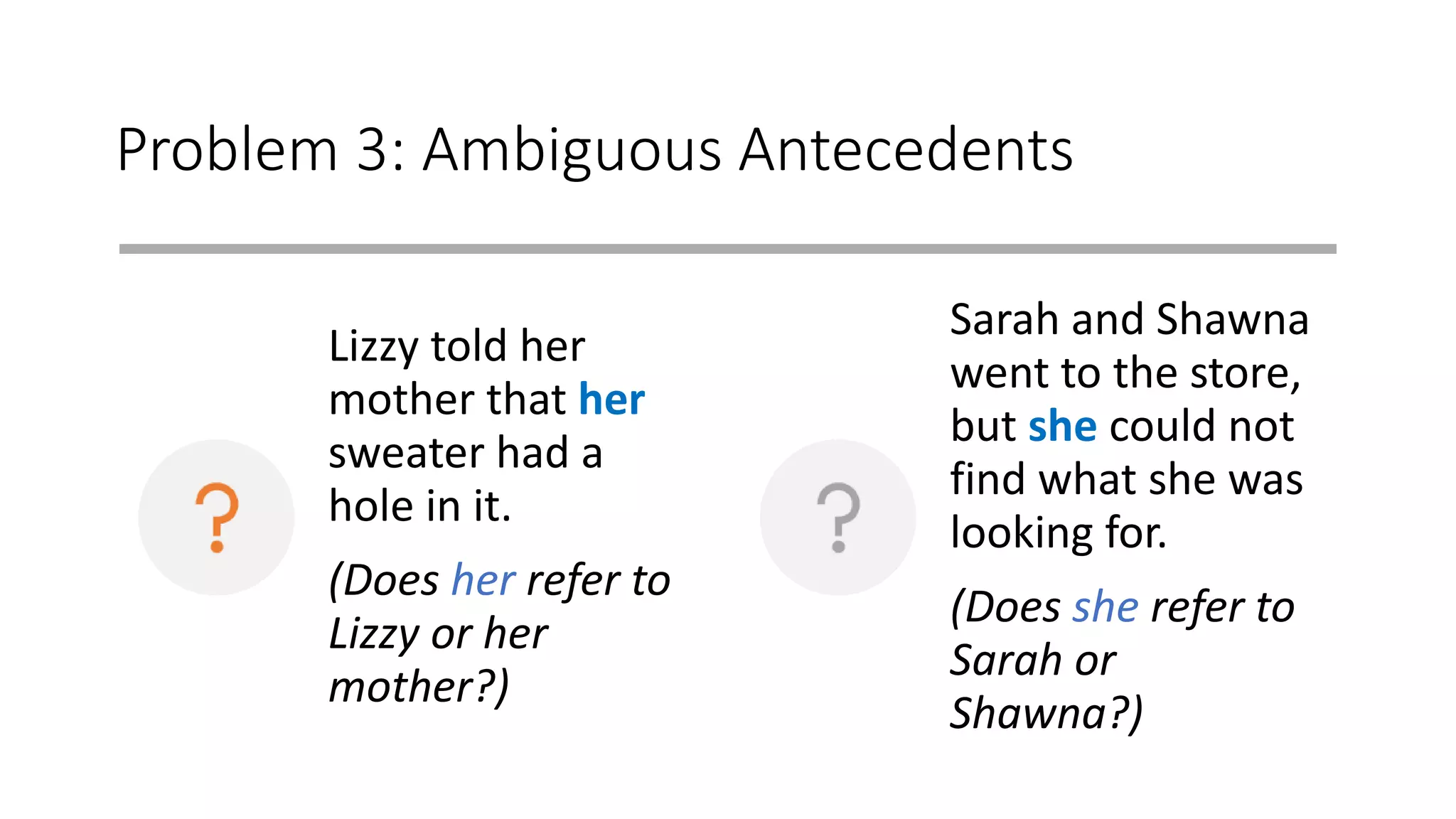 Pronouns and antecedents | PPTX