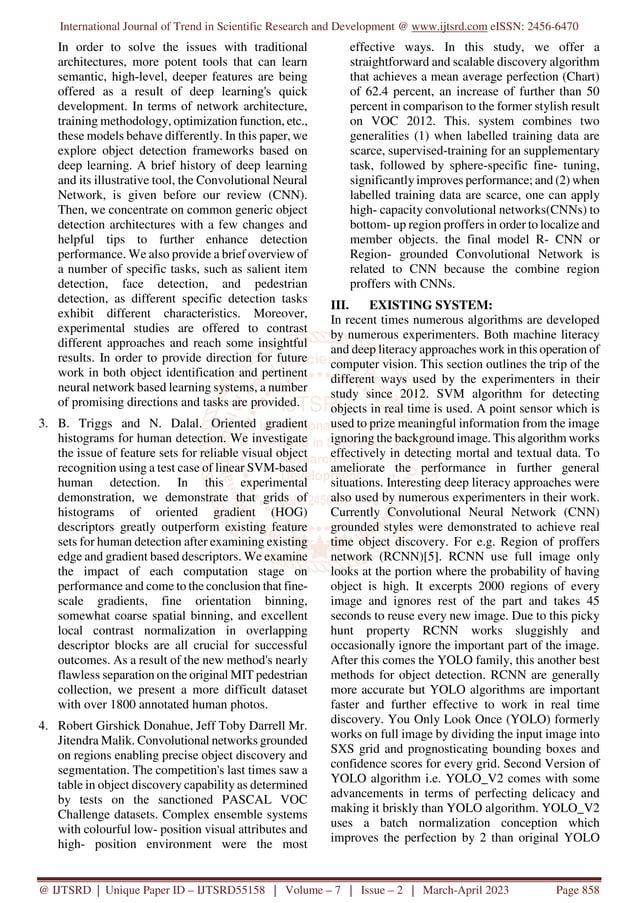 Real Time Object Detection With Audio Feedback Using Yolo V3 Pdf