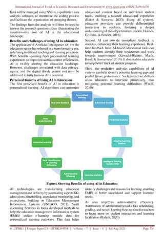 Revolutionizing Education How Artificial Intelligence is transforming the Learning Landscape | PDF
